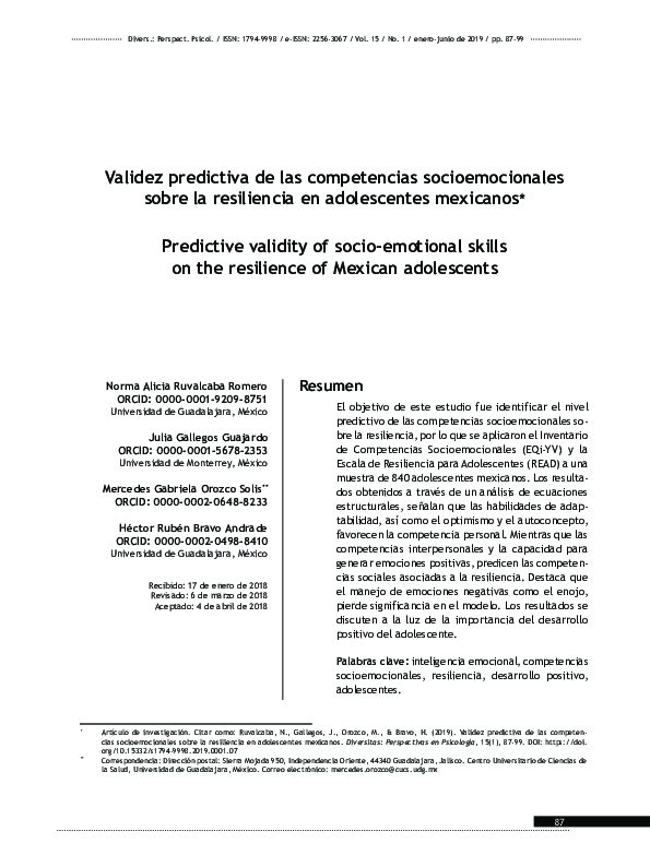 (PDF) Validez predictiva de las competencias socioemocionales sobre la ...