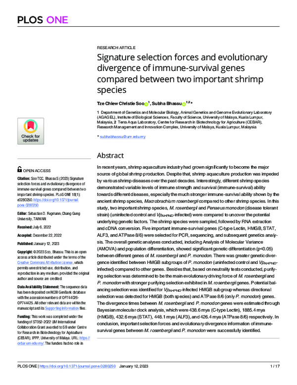 (PDF) Signature selection forces and evolutionary divergence of immune ...