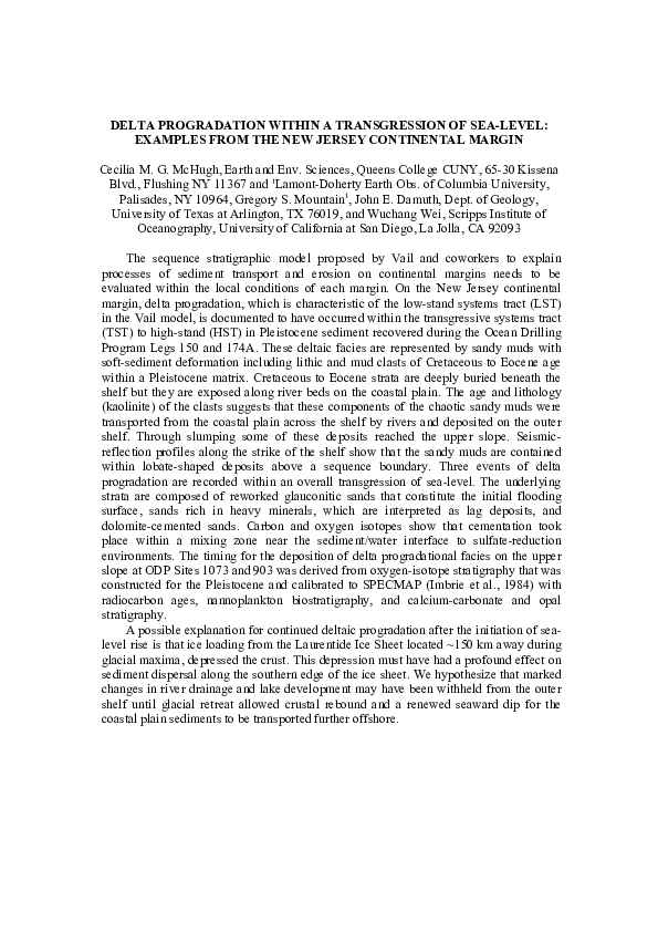 (PDF) Delta progradation within a transgression of sea level: Examples ...