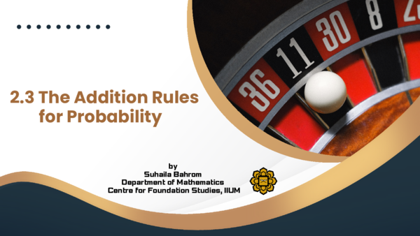 (PDF) 2.3 The Addition Rules for Probability | Suhaila Bahrom ...