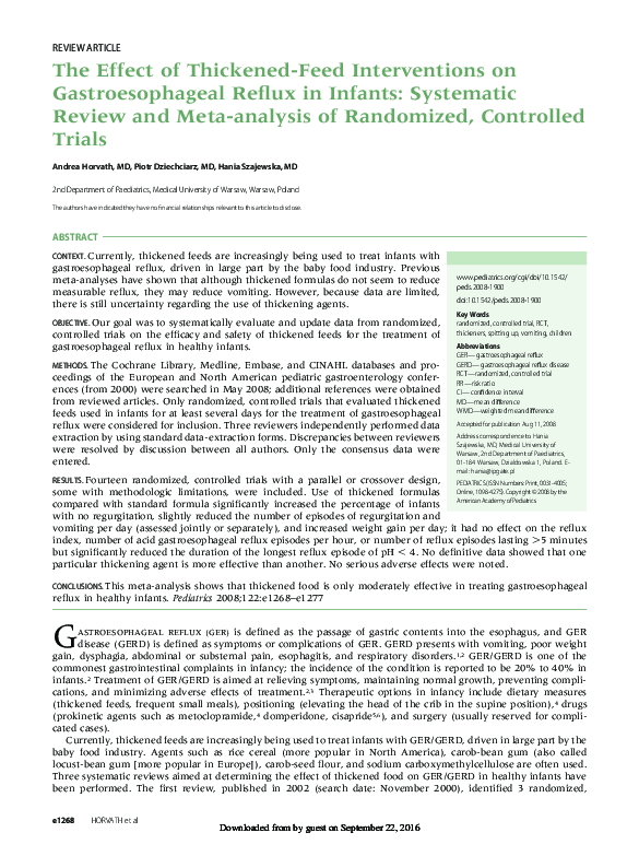 (PDF) The Effect of Thickened-Feed Interventions on Gastroesophageal ...