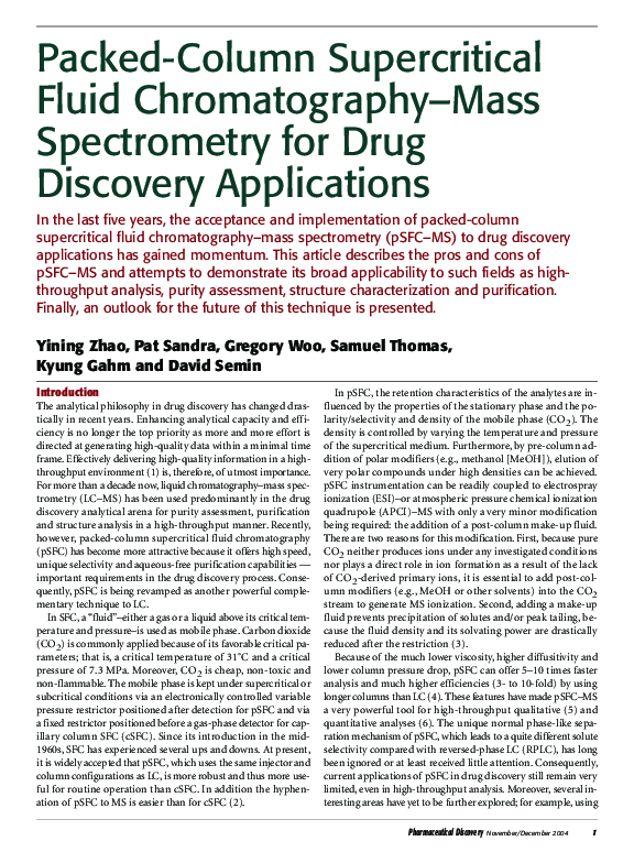 (PDF) Packed-Column Supercritical Fluid Chromatography-Mass ...
