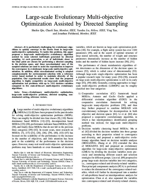Pdf Large Scale Evolutionary Multiobjective Optimization Assisted By