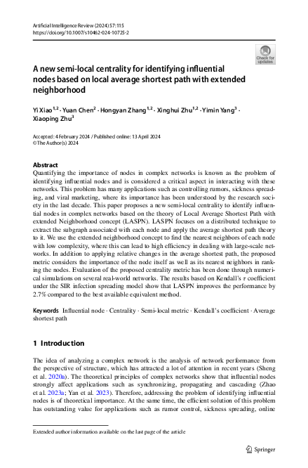 (PDF) A new semi-local centrality for identifying influential nodes ...