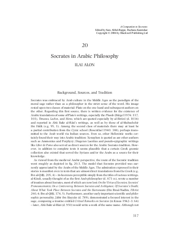 (PDF) Socrates in Arabic Philosophy