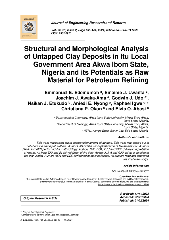 (PDF) Structural and Morphological Analysis of Untapped Clay Deposits ...