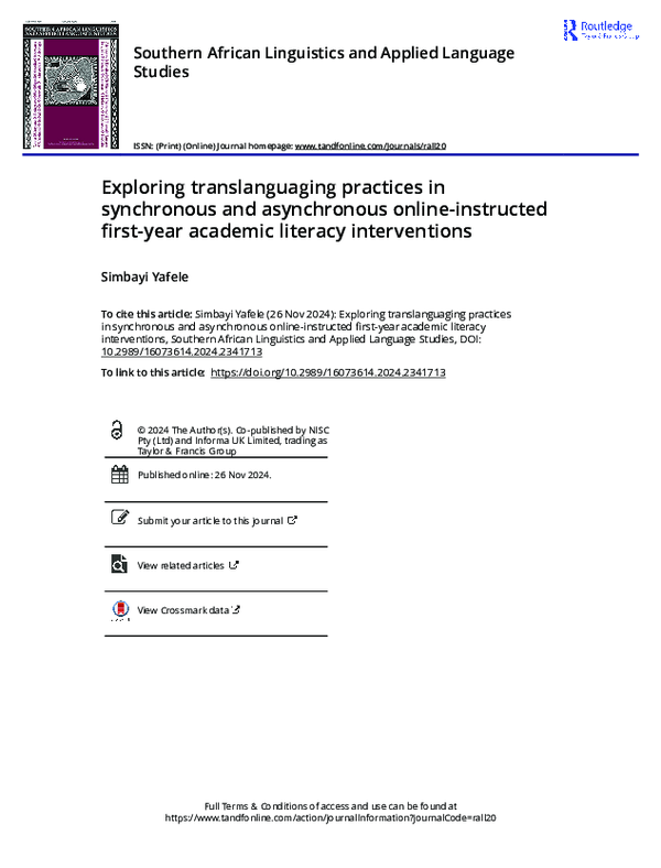 (PDF) Exploring translanguaging practices in synchronous and ...