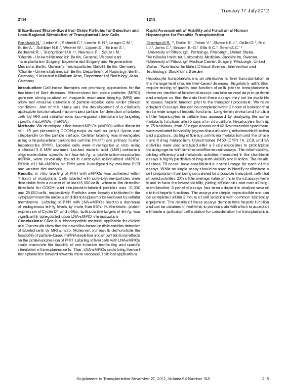(PDF) Rapid Assessment of Viability and Function of Human Hepatocytes ...