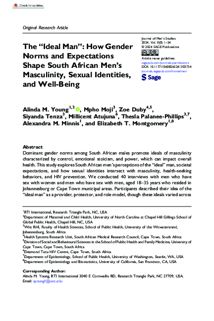 The "Ideal Man": How Gender Norms and Expectations Shape South African ...