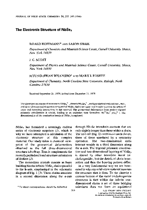 (PDF) The electronic structure of NbSe3