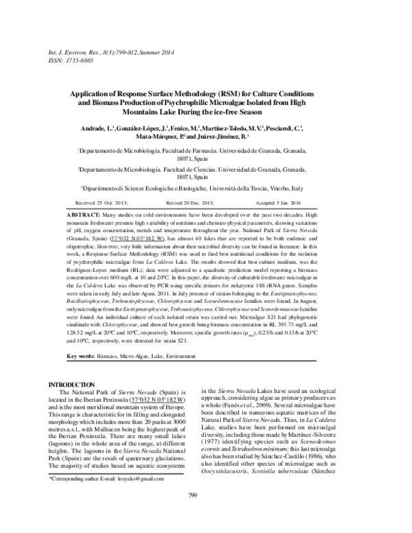 (PDF) Application of Response Surface Methodology (RSM) for Culture ...