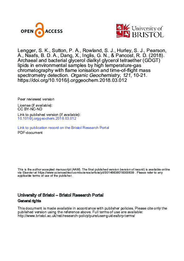 (PDF) Archaeal and bacterial glycerol dialkyl glycerol tetraether (GDGT ...