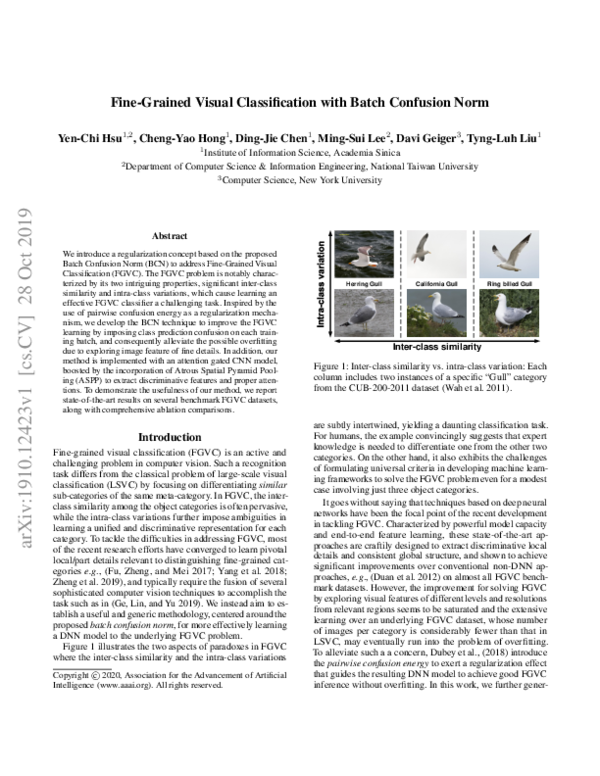 (PDF) Fine-Grained Visual Recognition with Batch Confusion Norm