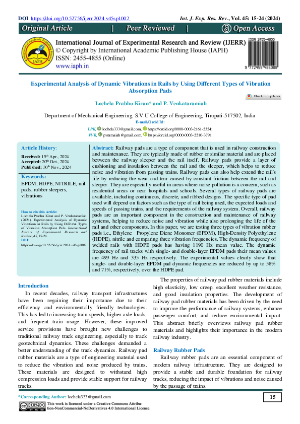 (PDF) Experimental Analysis of Dynamic Vibrations in Rails by Using Different Types of Vibration ...