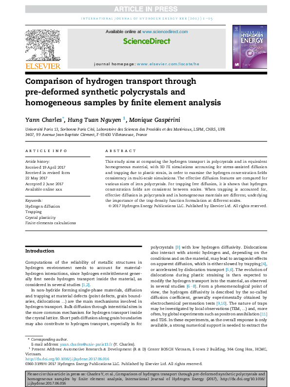 (PDF) Comparison of hydrogen transport through pre-deformed synthetic polycrystals and ...