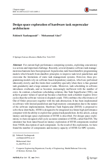 (PDF) Design space exploration of hardware task superscalar architecture