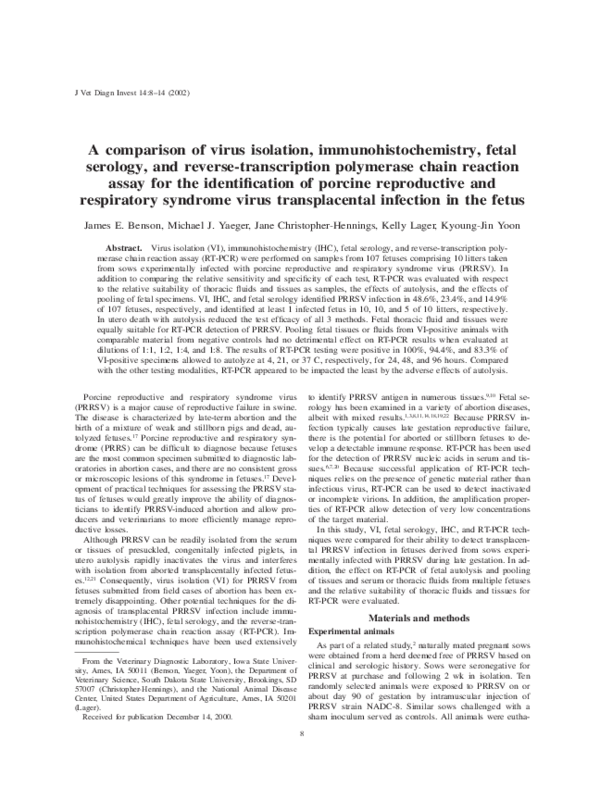 (PDF) A Comparison of Virus Isolation, Immunohistochemistry, Fetal Serology, and Reverse ...