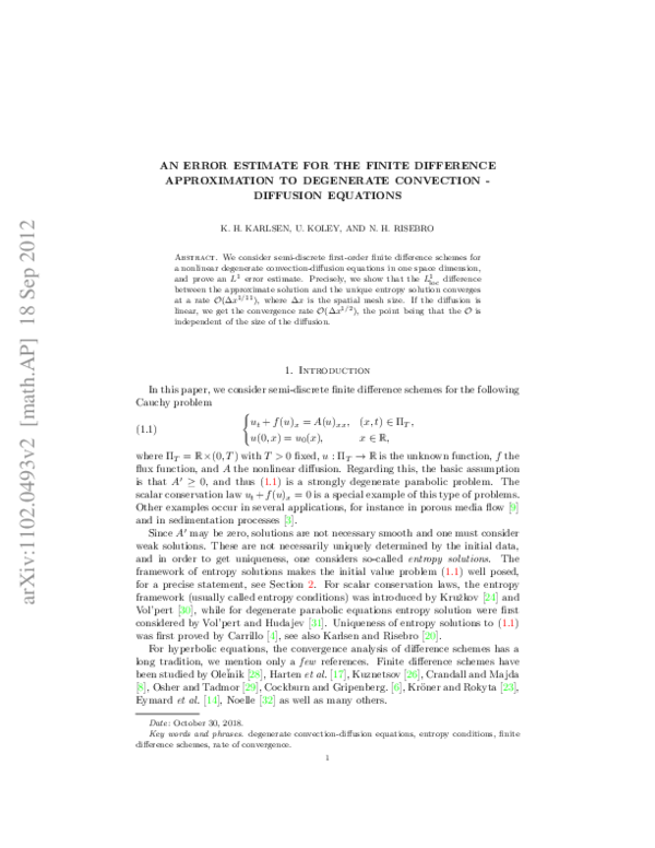 (PDF) An error estimate for the finite difference approximation to ...