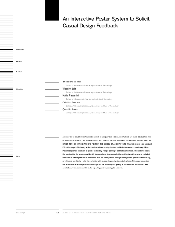 (PDF) An Interactive Poster System to Solicit Casual Design Feedback