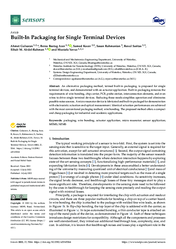 (PDF) Built-In Packaging for Single Terminal Devices