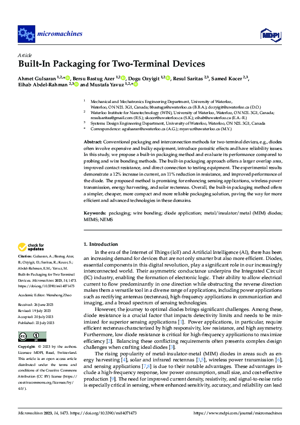 (PDF) Built-In Packaging for Two-Terminal Devices