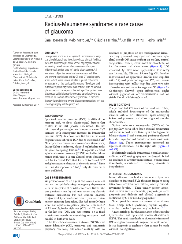 (PDF) Radius-Maumenee syndrome: a rare cause of glaucoma