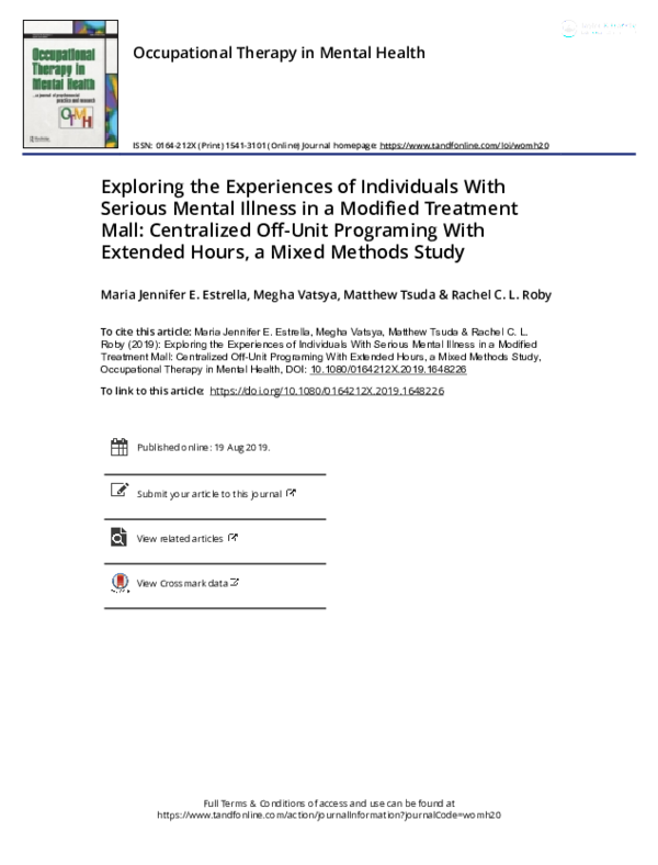(PDF) Exploring the Experiences of Individuals With Serious Mental ...