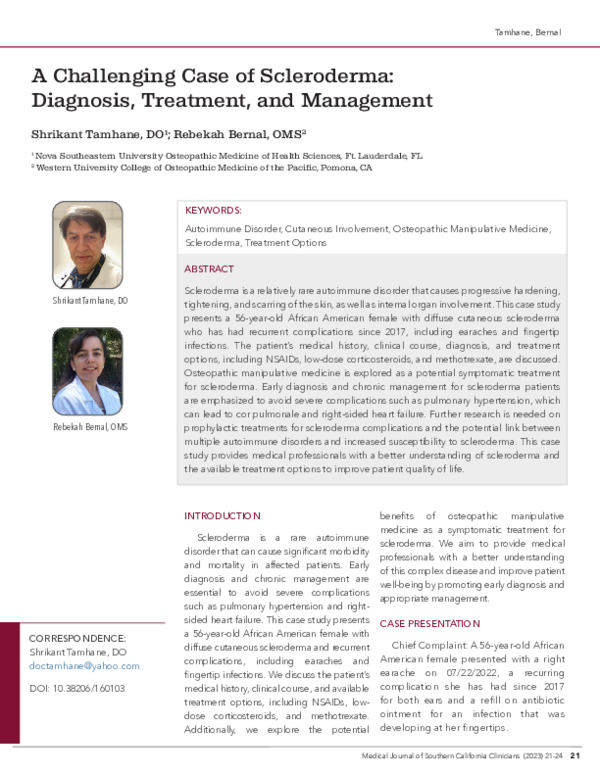 (PDF) A Challenging Case of Scleroderma: Diagnosis, Treatment, and ...