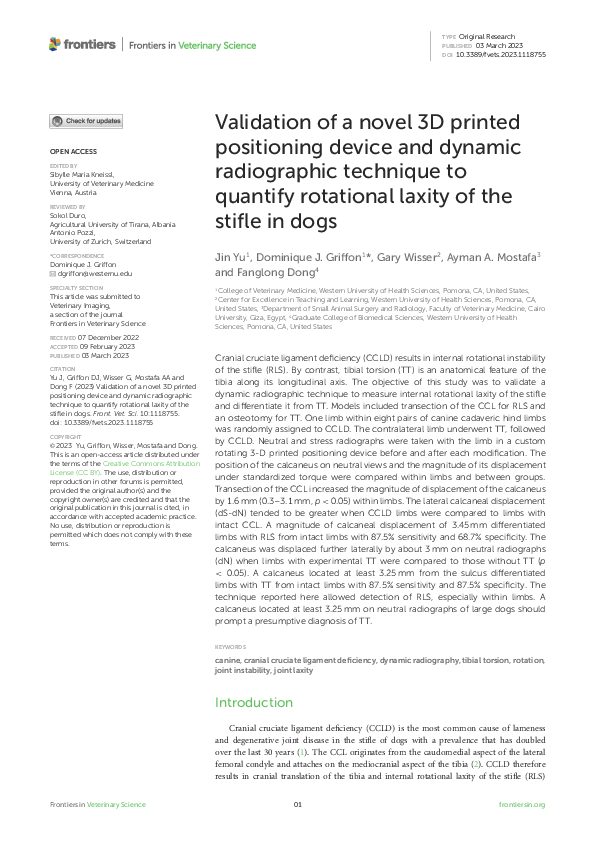 (PDF) Validation of a novel 3D printed positioning device and dynamic ...