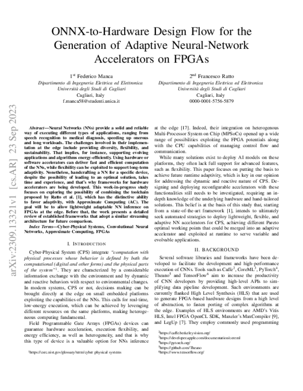 (PDF) ONNX-to-Hardware Design Flow for the Generation of Adaptive Neural-Network Accelerators on ...