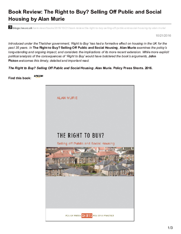 (PDF) The Right to Buy?