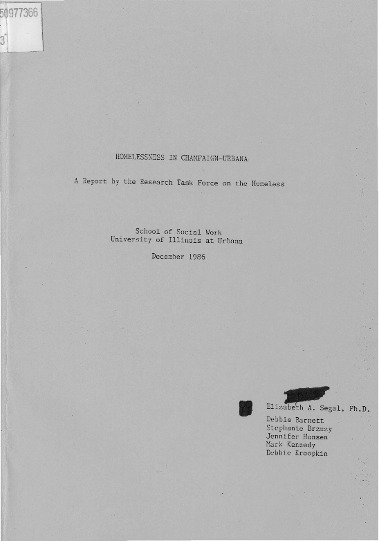 (PDF) Homelessness in Champaign-Urbana: A Report by the Research Task ...