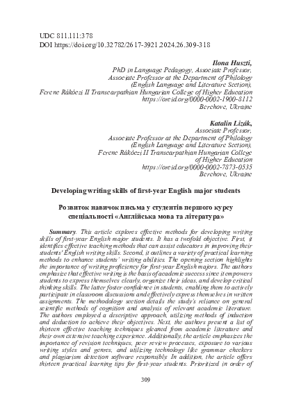 (PDF) Developing writing skills of first-year English major students ...