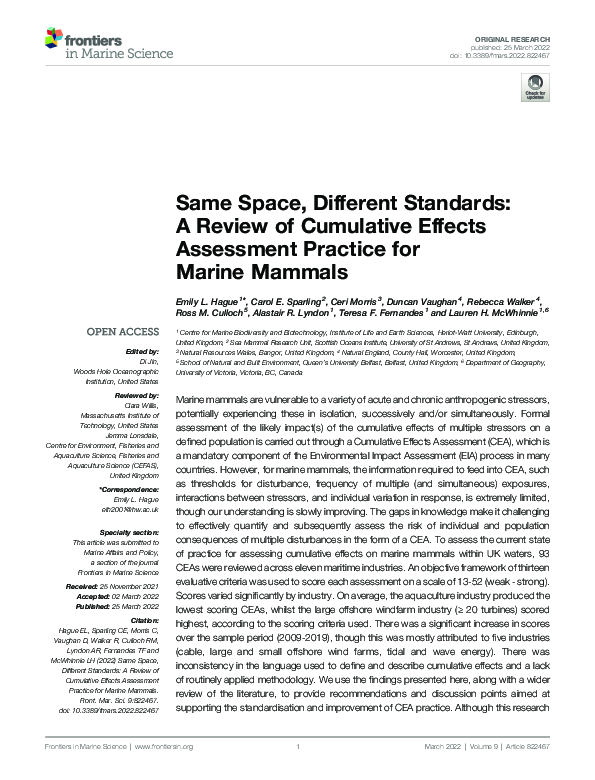 (PDF) Same Space, Different Standards: A Review of Cumulative Effects ...
