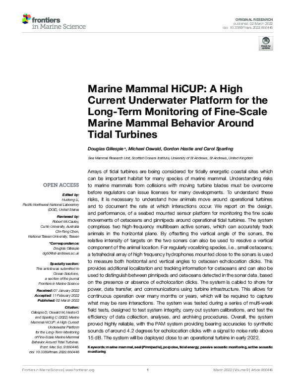 (PDF) Marine Mammal HiCUP: A High Current Underwater Platform for the ...