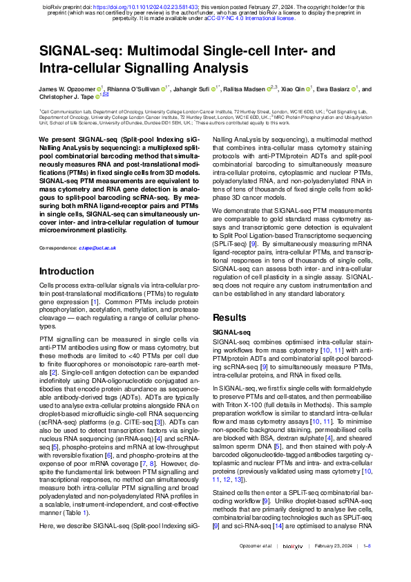 (PDF) SIGNAL-seq: Multimodal Single-cell Inter- and Intra-cellular ...