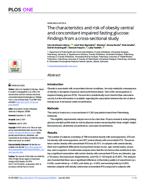 (PDF) The characteristics and risk of obesity central and concomitant ...