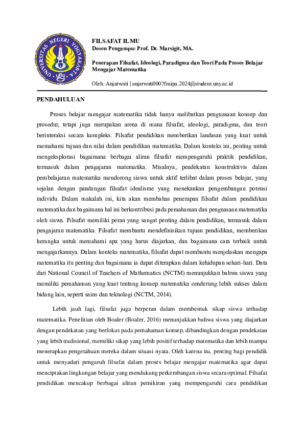 (PDF) PENERAPAN FILSAFAT, IDEOLOGI, PARADIGMA DAN TEORI PADA PROSES ...