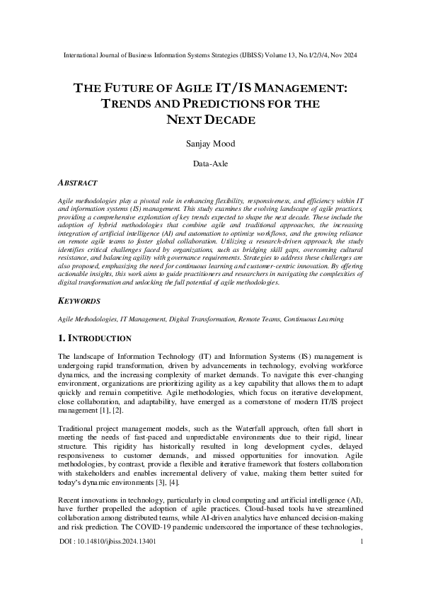 (PDF) THE FUTURE OF AGILE IT/IS MANAGEMENT: TRENDS AND PREDICTIONS FOR ...