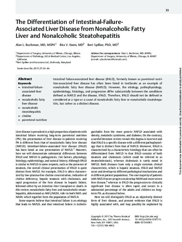 (PDF) The Differentiation of Intestinal-Failure-Associated Liver ...