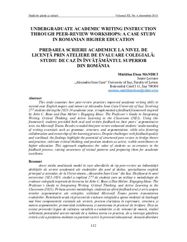 (PDF) UNDERGRADUATE ACADEMIC WRITING INSTRUCTION THROUGH PEER-REVIEW ...