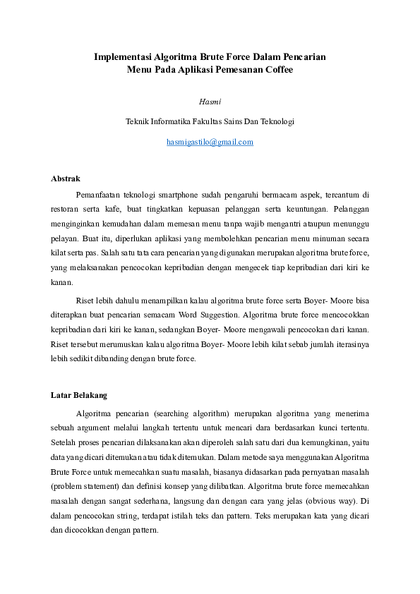 (PDF) Implementasi Algoritma Brute Force Dalam Pencarian Menu Pada Aplikasi Pemesanan Coffee