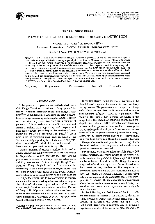 (PDF) Fuzzy cell Hough transform for curve detection