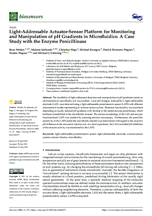 (PDF) Light-Addressable Actuator-Sensor Platform for Monitoring and Manipulation of pH Gradients ...