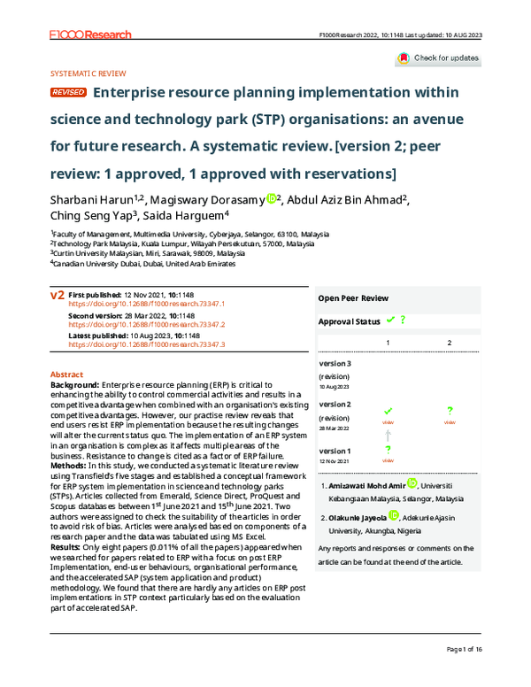 (PDF) Enterprise resource planning: Implementation procedures and critical success factors