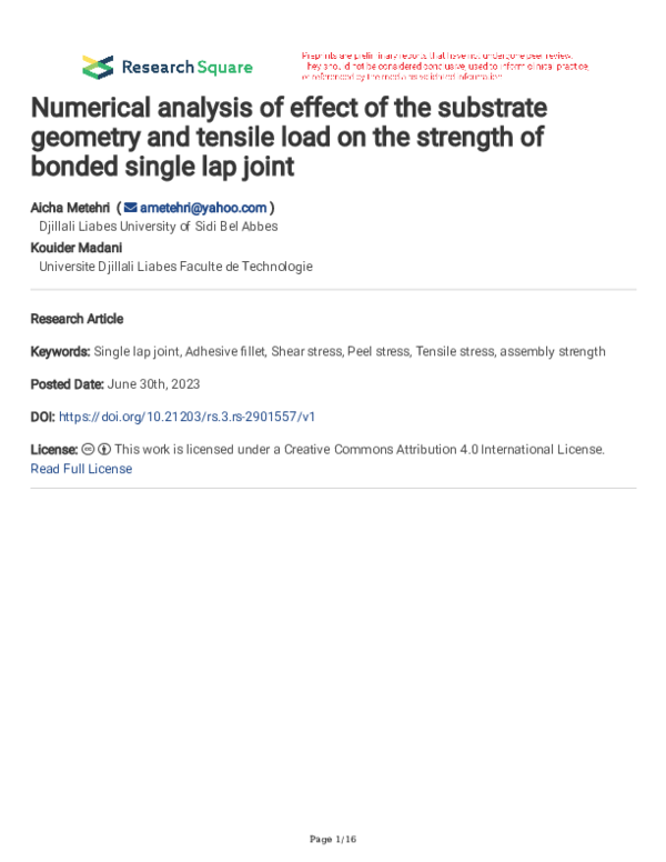 (PDF) Numerical analysis of effect of the substrate geometry and ...