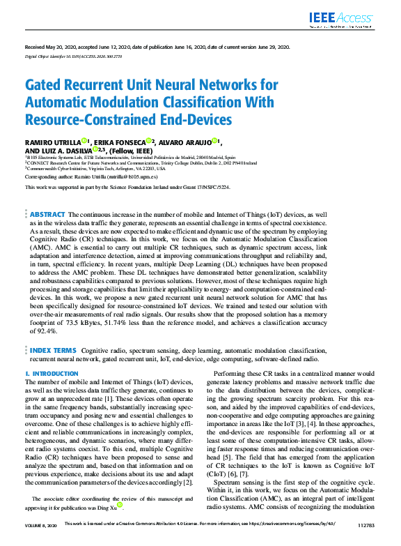 (PDF) Gated Recurrent Unit Neural Networks for Automatic Modulation Classification With Resource ...