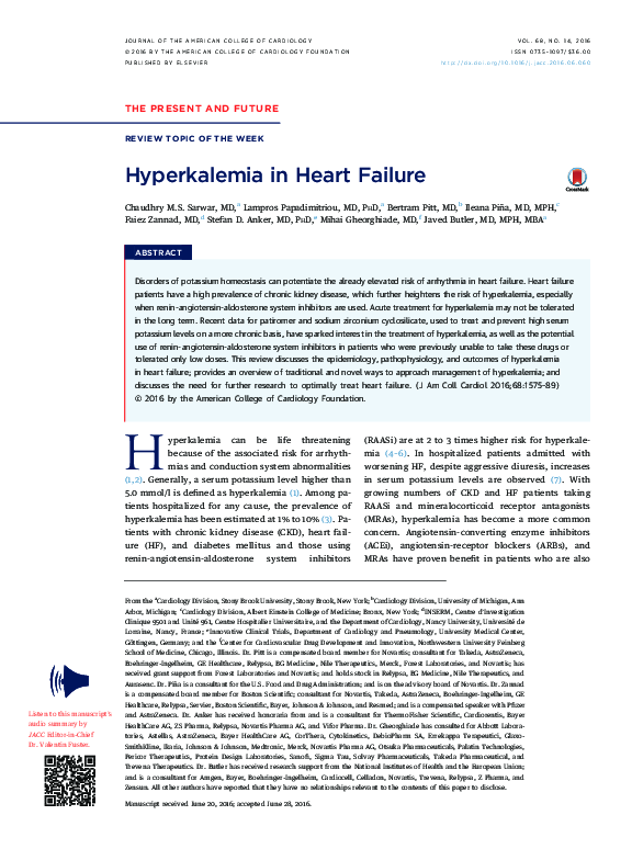 (PDF) Hyperkalemia in Heart Failure