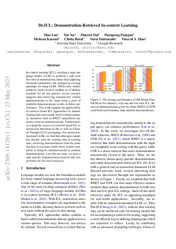 (PDF) Dr.ICL: Demonstration-Retrieved In-context Learning