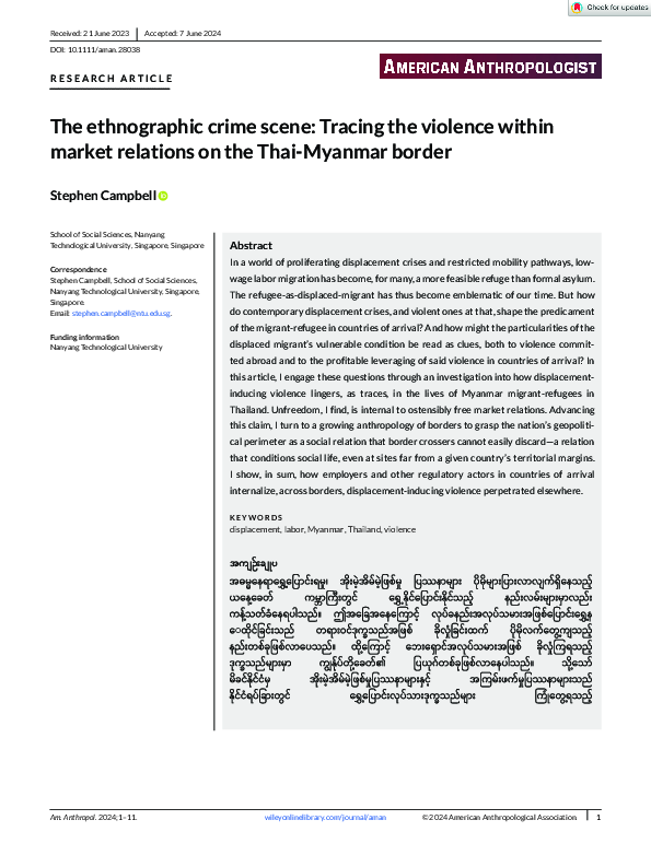 (PDF) The ethnographic crime scene: Tracing the violence within market ...
